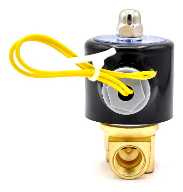 Válvula solenoide normalmente cerrada, cuerpo de latón y conexión a proceso de 3/8" NPT, 110V ...